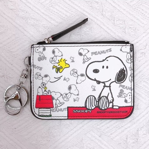 Bags | Snoopy Coin Card Id Purse Wallet Cartoon Peanuts Pink Flower ...